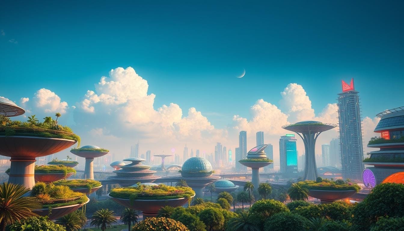 Mejores Prompts para Crear Escenas de Utopías Futuristas con IA