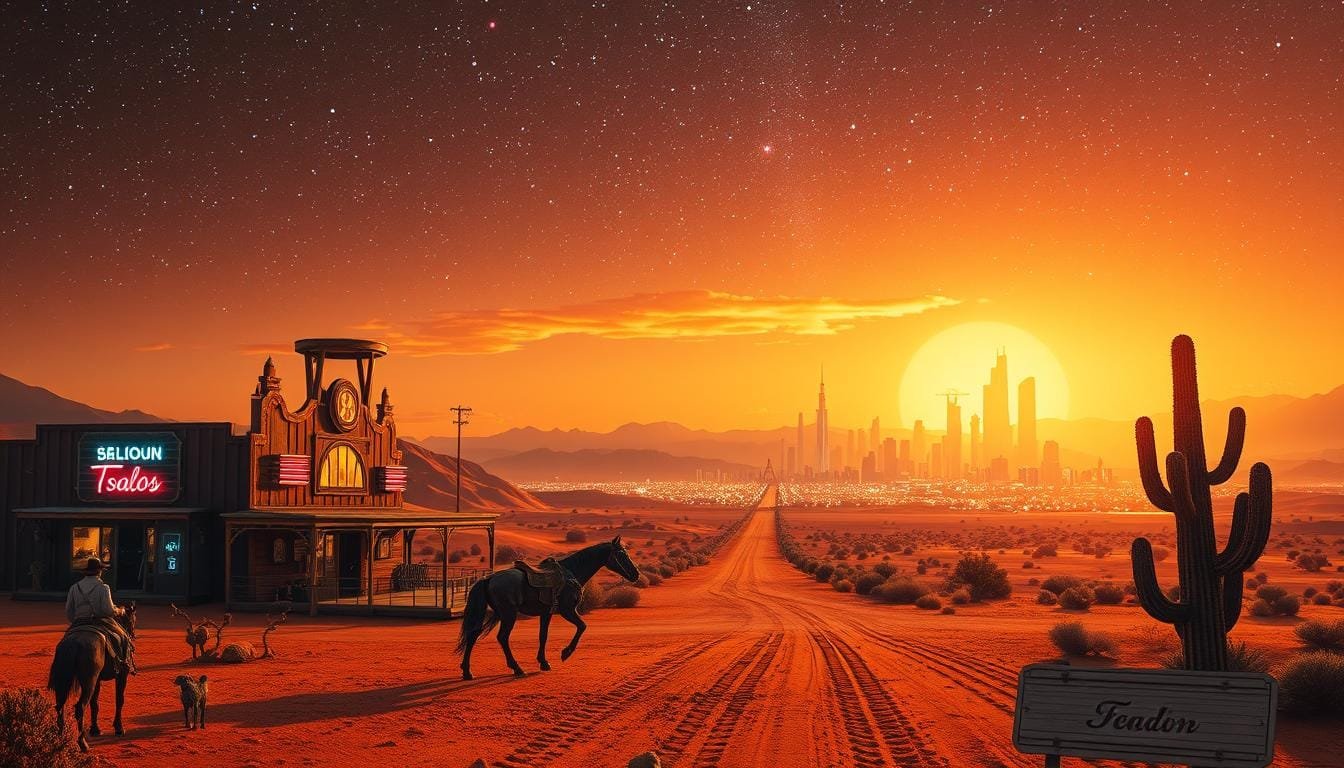 Mejores Prompts para Crear Escenas de Western Futurista con IA