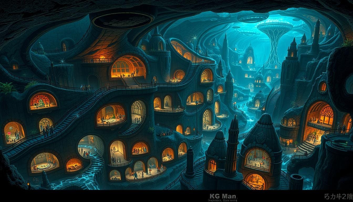 Prompts para Crear Arte de Ciudades Subterráneas con IA