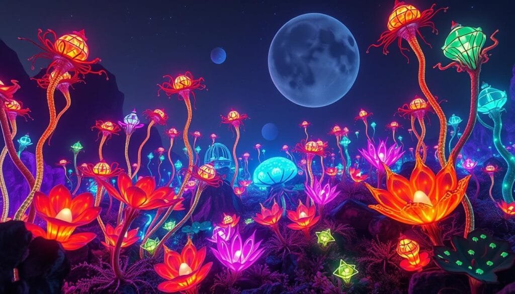 Prompts para Crear Ilustraciones de Flora Alienígena con IA